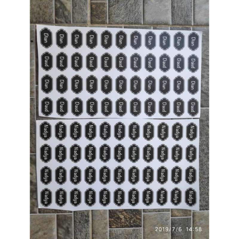 Jual Stiker Nama Penanda Pensil Pena Sikat Gigi Buku Tulis Charger ...