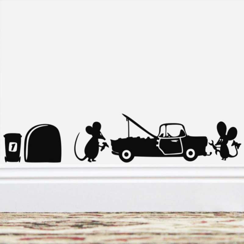 Jual Wall Stiker Hiasan Dinding Laptop Tikus Bengkel Mobil Decal Closet ...