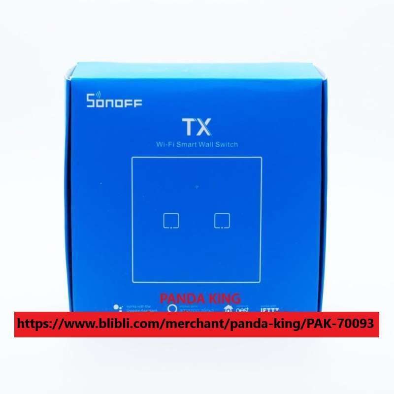 Promo SONOFF TX T1 EU 2C - 2 Gang Wi-Fi Wall Touch Switch Smart Home ...