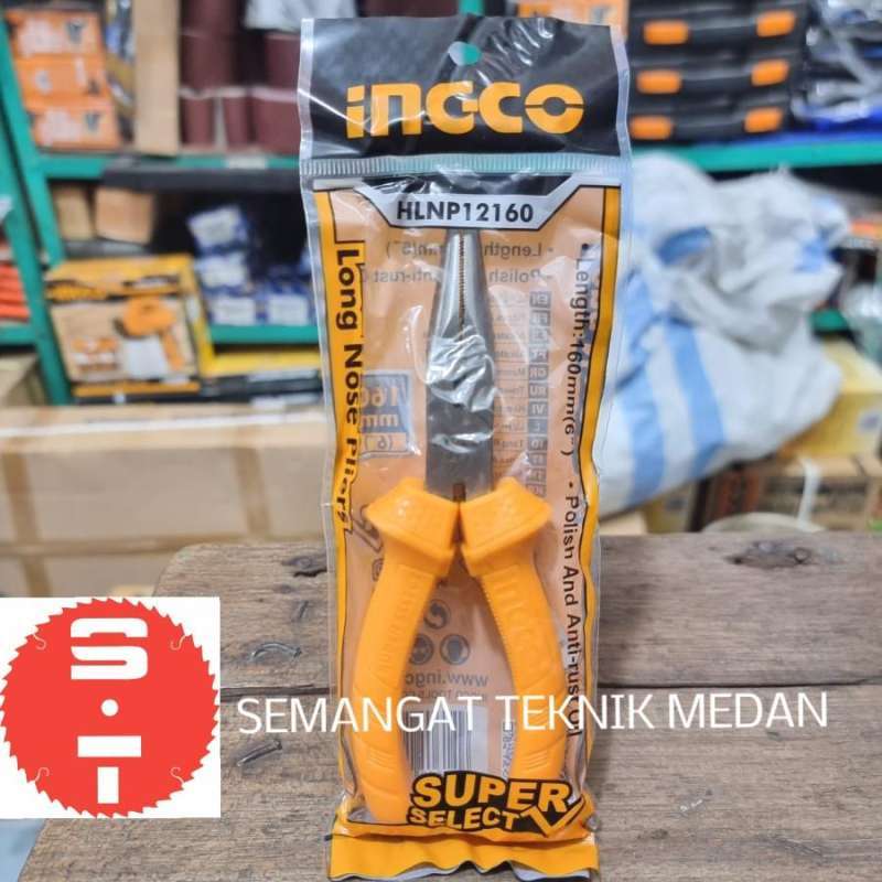 Jual TANG LANCIP BASIC LONG NOSE PLIERS 6 INGCO SUPER SELECT HLNP12160 ...