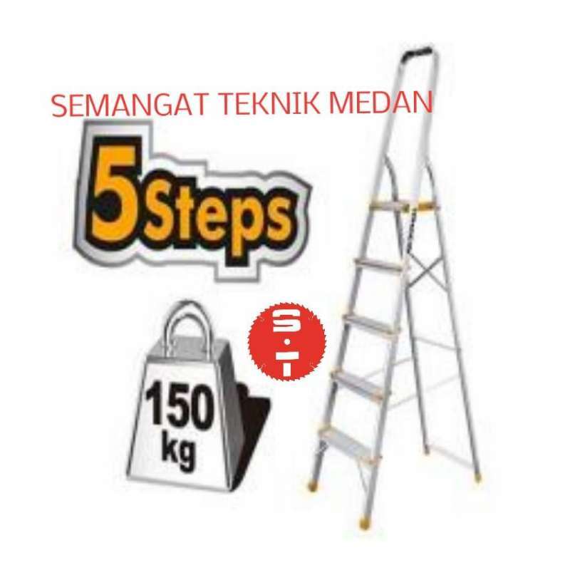 Promo TANGGA LIPAT RUMAH ALUMINIUM 5 STEP TINGKAT SATU SISI INGCO ...