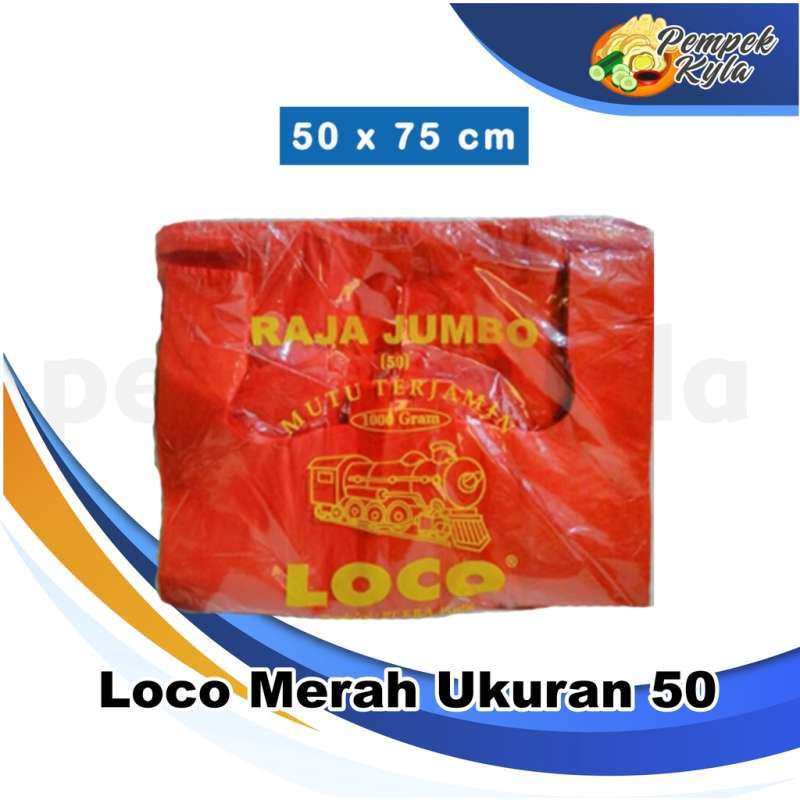 Jual Kantong Plastik Kresek Loco Tebal Merah 1 Kg Ukuran 50 Di Seller ...