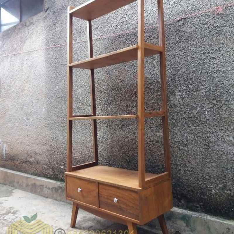 Jual Lemari Rak Buku Minimalis Kayu Jati di Seller Gallery Mebel ...