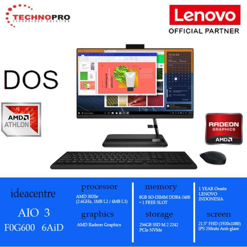 Jual Lenovo Ideacentre Aio 3 6aid-6bid || 22ada6 Amd 3020e Amd Radeon ...