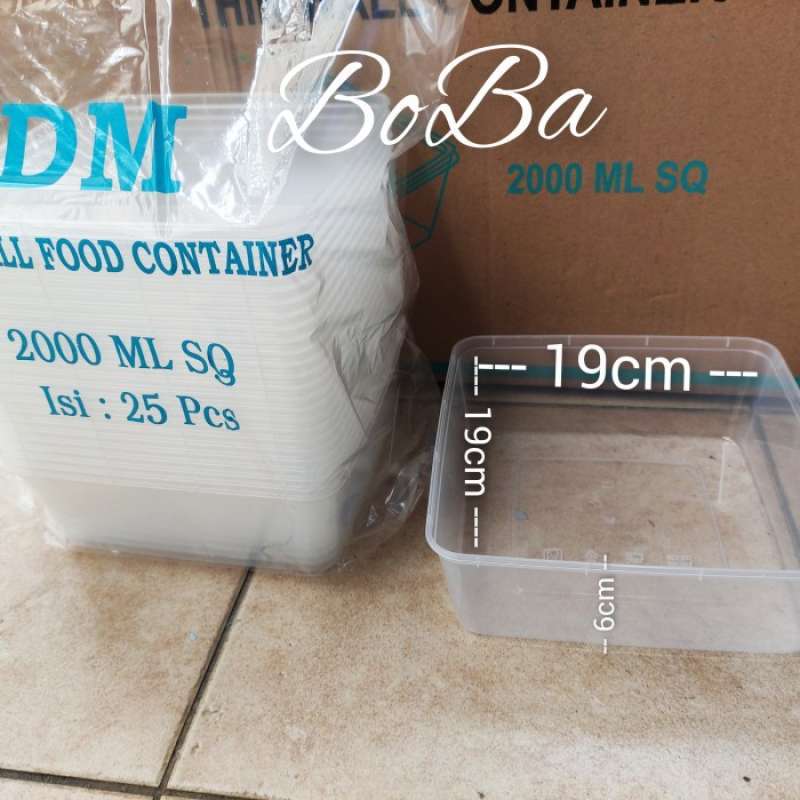 Jual Thinwall 2000ml Sq Kotak Makan Bening Food Container Tahan Panas