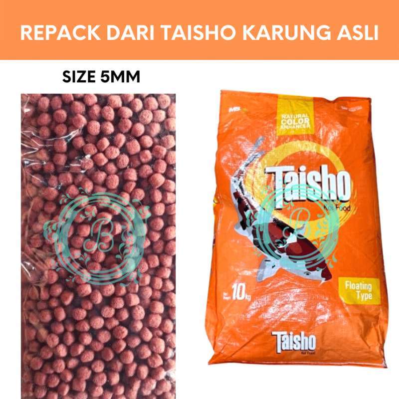 Jual Taisho Merah Super Red Repack Ori Berat 1 KG Pakan Ikan Koi 1kg ...