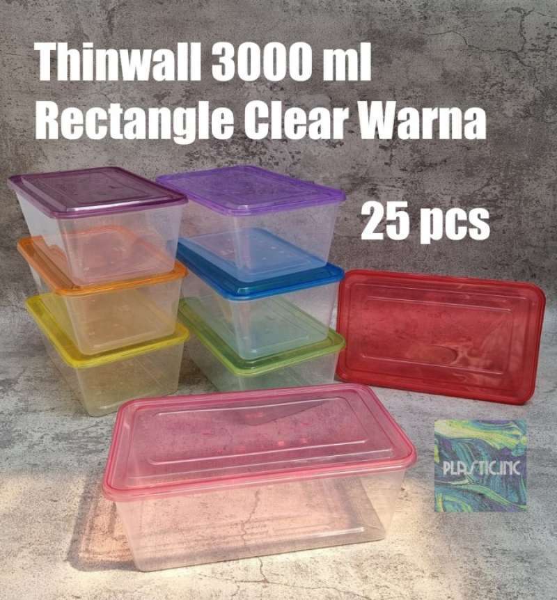 Jual DISKONNN Thinwall 3000ml Warna/Box Kotak Plastik/Kotak Plastik ...