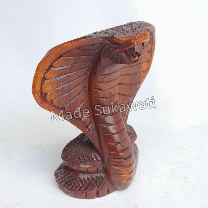 Jual Patung kayu ular Cobra 20cm kerajinan tangan hiasan dekorasi ...