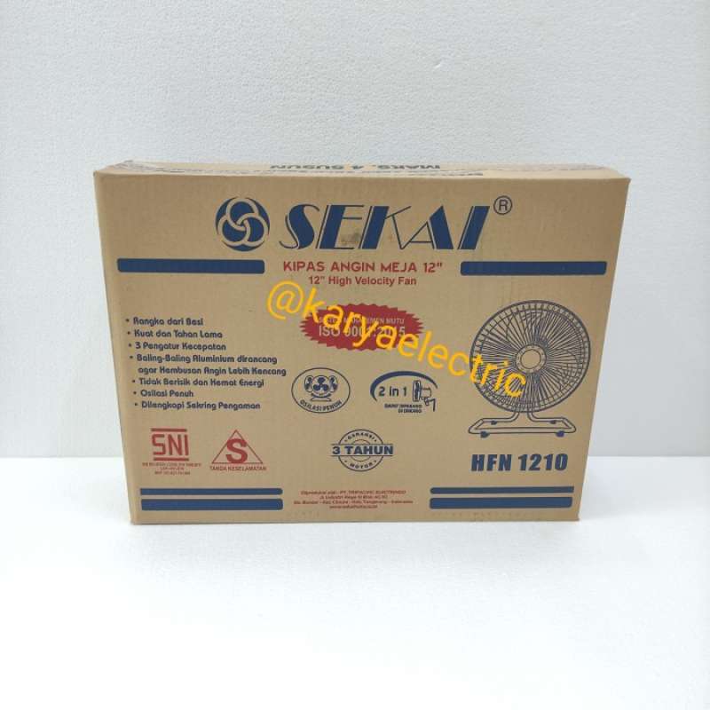 Jual Kipas Angin Besi Tornado Meja + Dinding / Tembok Sekai HFN 1210 di ...