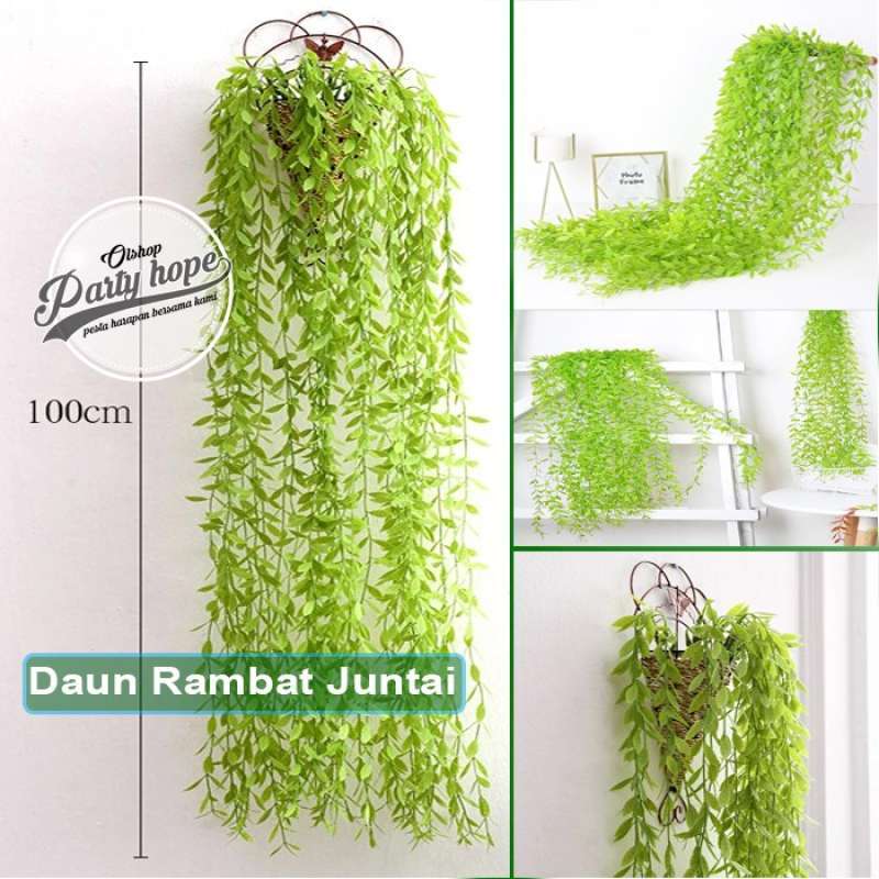 Jual Daun Rambat Juntai Lee Kwan Yu / dekorasi Daun Plastik Daun ...