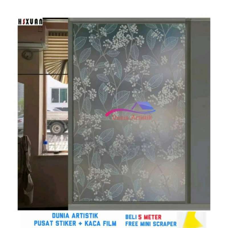 Promo stiker kaca motif daun // sunblast bunga //decoration Diskon 9% ...