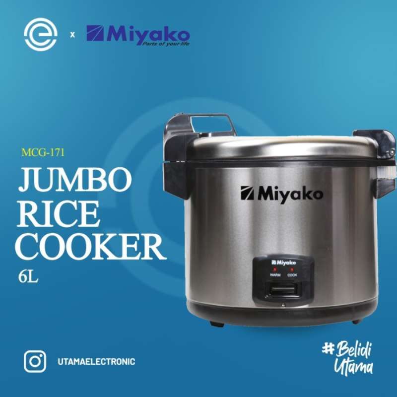 Jual MIYAKO Rice Cooker Stainless Big Capacity 6 Liter - MCG-171 ...