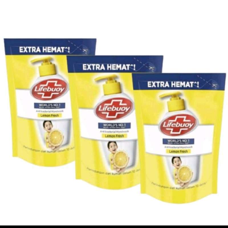Jual Lifebuoy hand soap sabun cuci tangan lemon kemasan 180 Ml Isi 3 ...