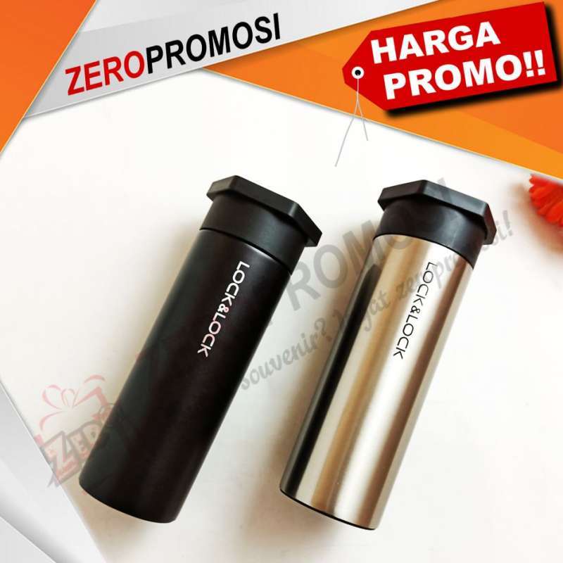 Jual Tumbler Lock&Lock Hero LHC4111 Black & Silver Custom Logo Untuk ...