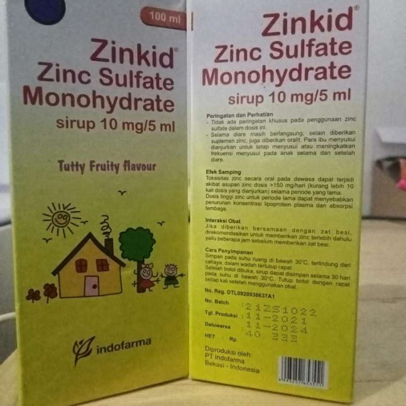 Jual Zinkid Zinc Sulfate 100ml Monohydrate Sirup 10mg/5ml Di Seller ...