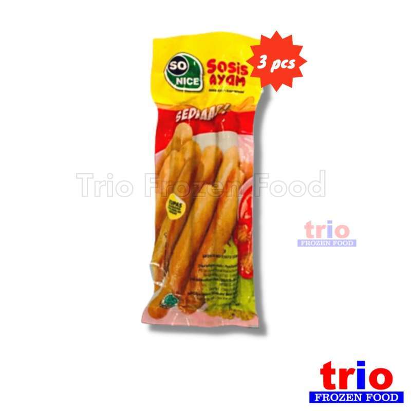 Jual So Nice Sosis Ayam 75 Gr - Isi 3 Pcs Di Seller Trio Frozen Food ...