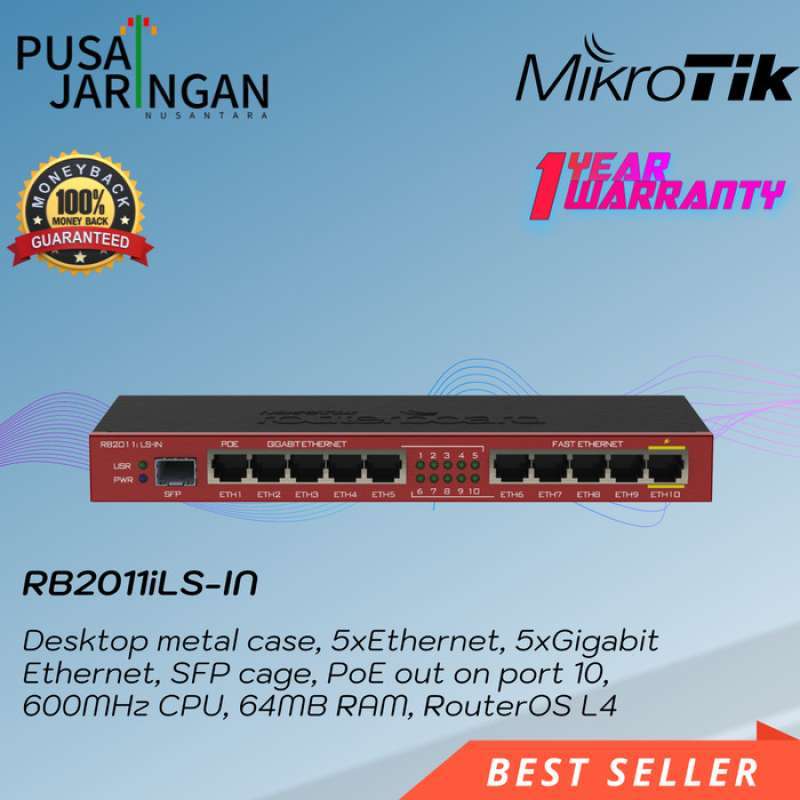 Promo Mikrotik Rb2011Ils-In 1X Sfp Port, 5Xlan, 5Xgbit Lan, Wireless ...