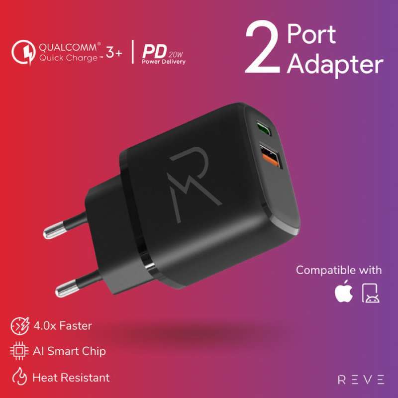 Jual Reve Dual Output Power Delivery 20W + Quick Charge 18W Fast ...