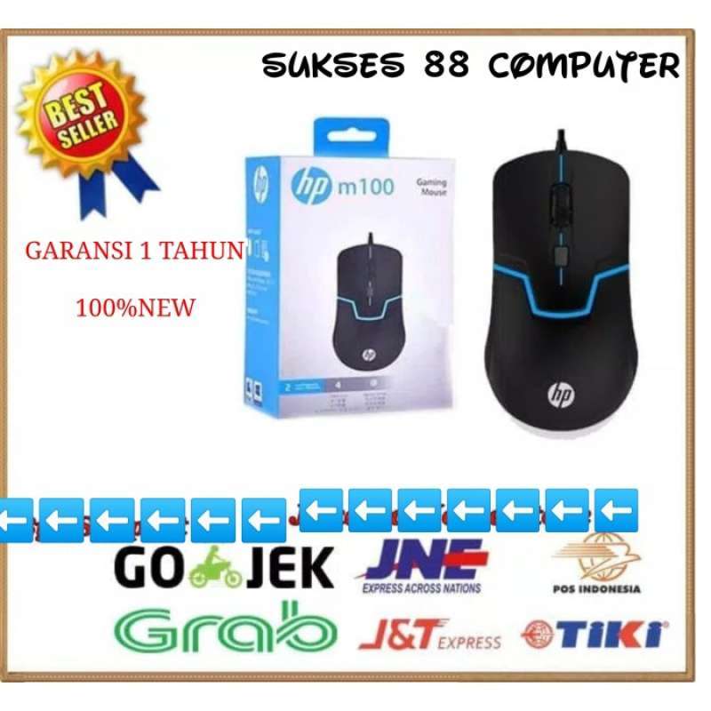 Jual MOUSE USB HP GAMING M100 USB wired Kabel 100%NEW Berkualitas di ...