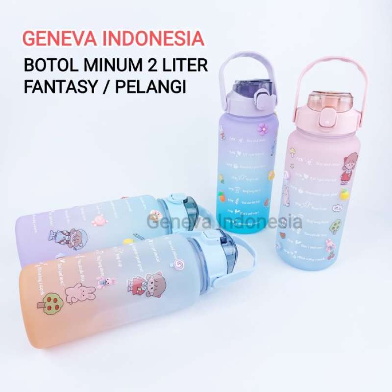 Promo Botol minum air viral 2 fungsi fantasy pelangi 2 liter PROMO ...