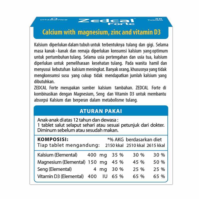 Promo Vitabiotics Zedcal Forte 30 Tablet - Menjaga Kesehatan Tulang ...
