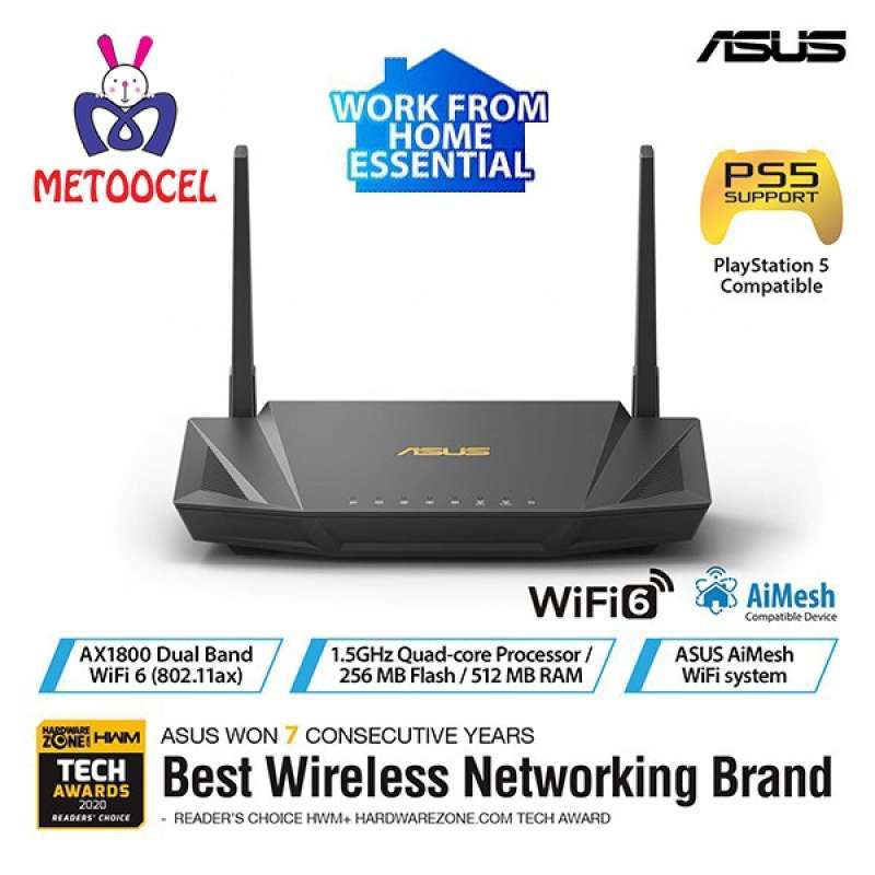 Jual ASUS RT-AX56U AX1800 Dual Band WiFi 6 Wireless Router with AiMesh ...