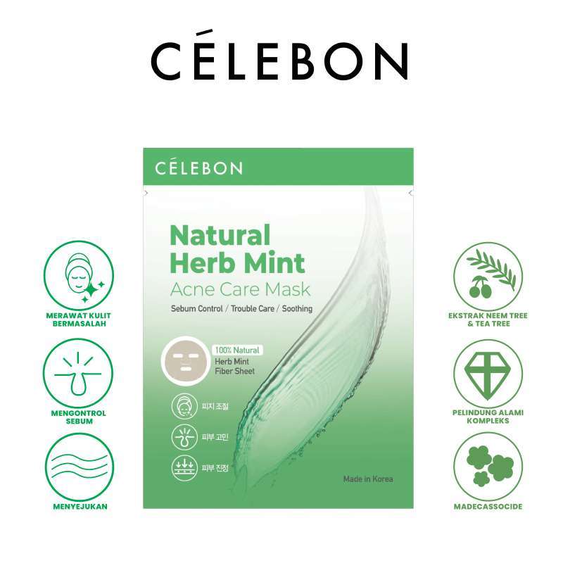 Promo [WHS] Celebon Natural Herb Mint Acne Care Mask Diskon 13% di ...