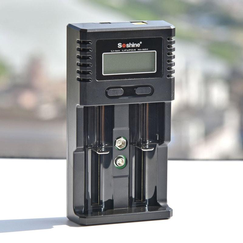 Jual Soshine LCD 26650 18650 9V NiMH C AA AAA 9V Battery Universal Charger for Li-ion or LiFePO4 ...