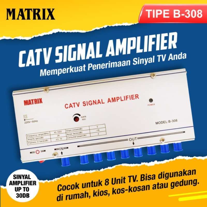 Jual BOOSTER MATRIX CATV SIGNAL AMPLIFIER MODEL B-308 8 WAY di Seller ...