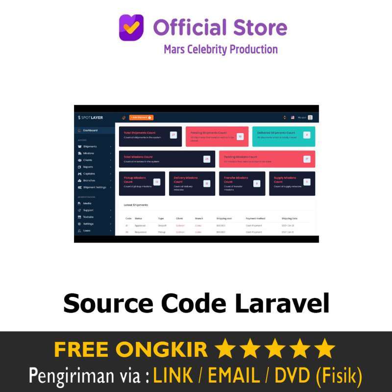 Jual Software Cargo Expedisi Trucking Kurir Logistik Laravel Source Code Premium Lifetime Di ...