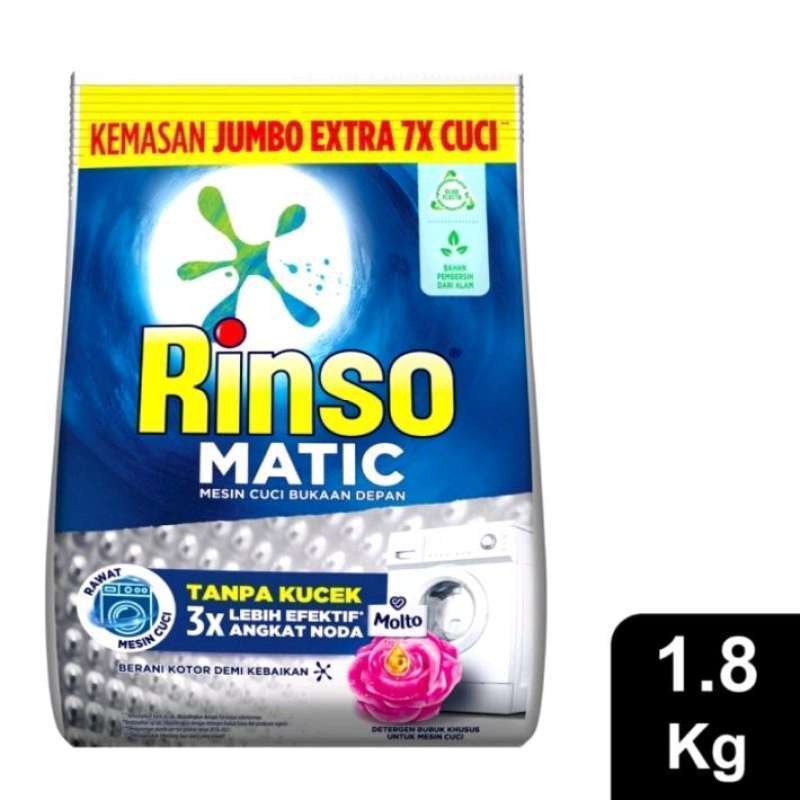 Promo Rinso Matic Deterjen Bubuk Mesin Cuci Bukaan Depan 1.8 kg di ...