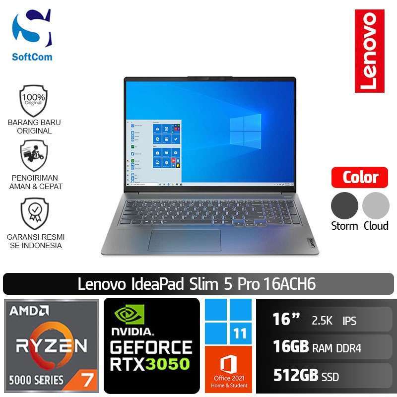 Promo Lenovo Ideapad Slim 5 Pro 16ach6 Kyid L0id Notebook [ryzen 7 ...