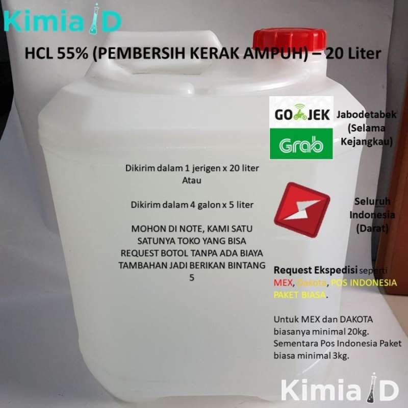 Jual Hcl 55% - 20 Liter Pembersih Kerak Pembersih Keramik Kotoran Di ...