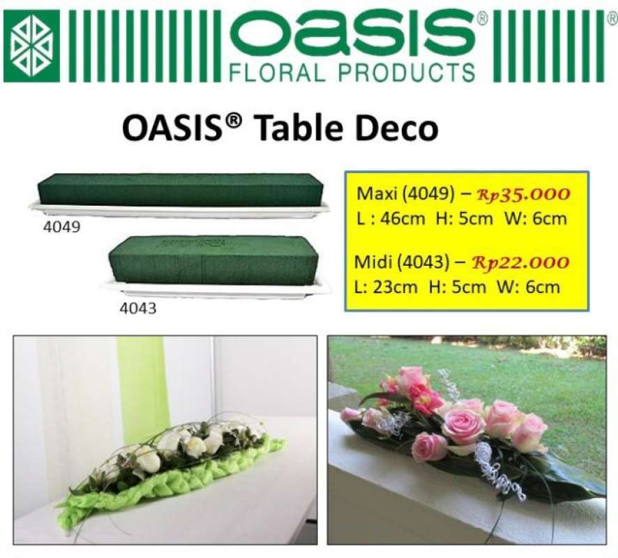 Jual OASIS TABLE DECO MAXI ASLI OASIS DAN TATAKAN BUNGA BARANG FLORIST ...