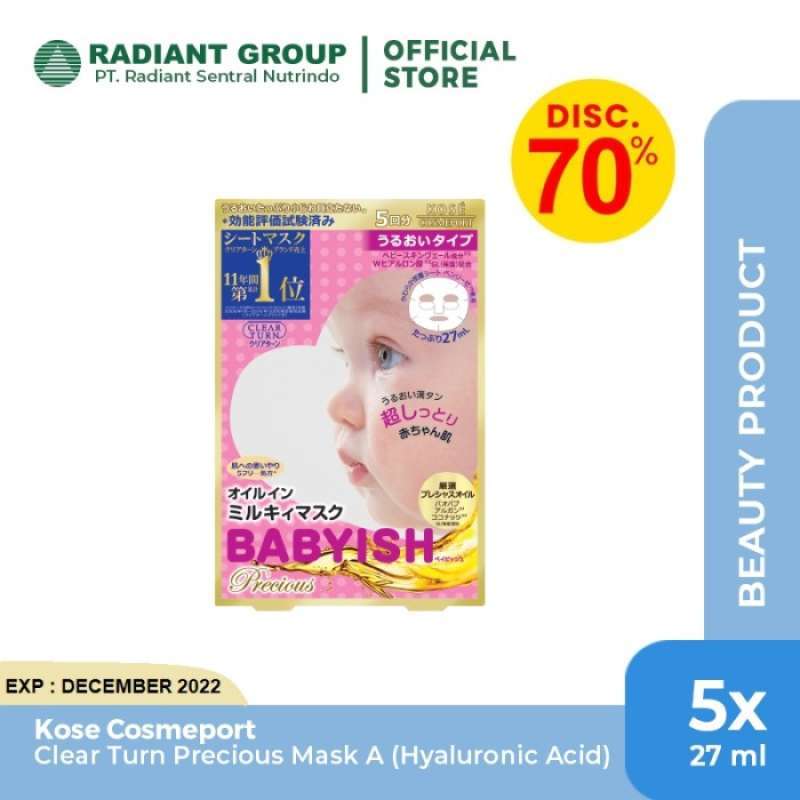 Jual Kose Cosmeport - Clear Turn Preciousmask A (Melembabkan) 5 sheet ...