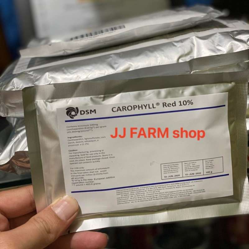 Jual Carophyl red dsm france original 100% pewarna merah ikan 100gram ...