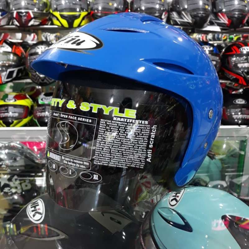 Promo Helm Hiu Nico Solid Blue Marine di Seller Cintamotormu - Kota ...