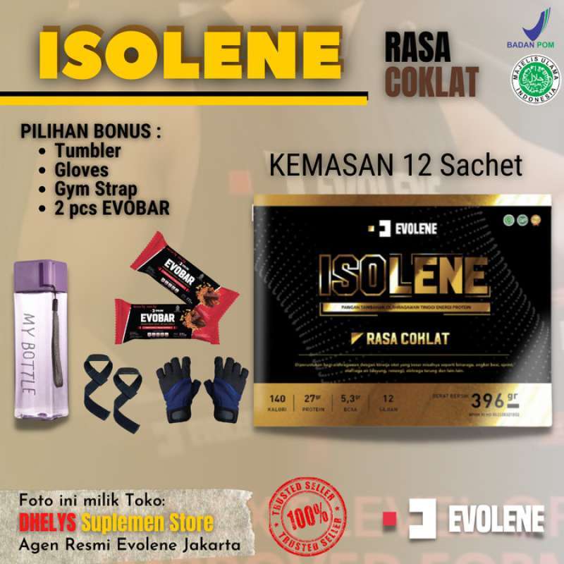 Jual Evolene Isolene Coklat Whey Protein Isolate Susu Protein 12 Sachet ...