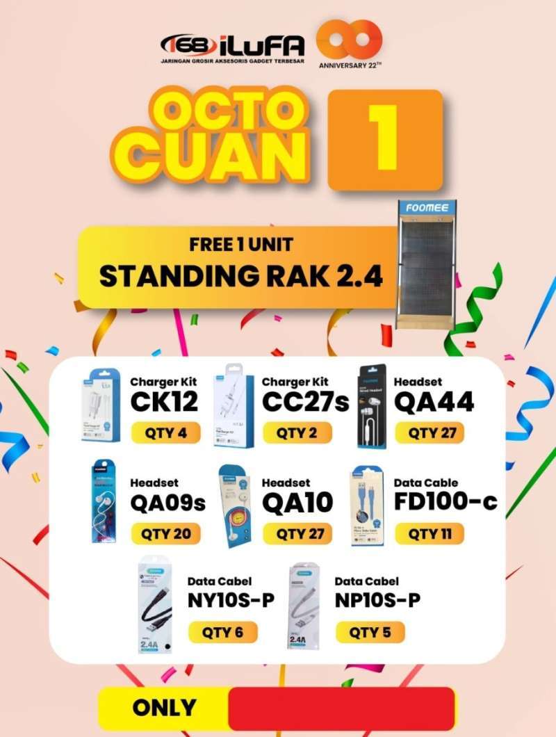 Jual Paket 168 Octo Cuan Free Rak 2,4m/running Text/shop Sign/rak ...