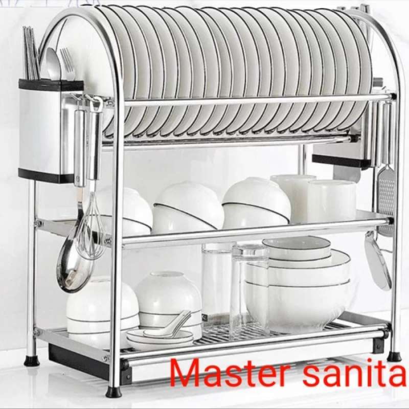 Jual Rak piring Stainless 3 Susun /Tirisan Pelengkapan Dapur di Seller ...