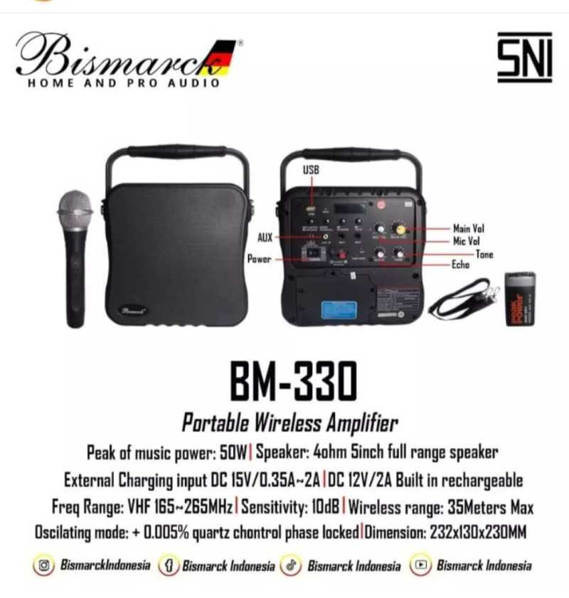 Jual Speaker Portable Wireless BISMARCK BM 330 Original di Seller Felis ...