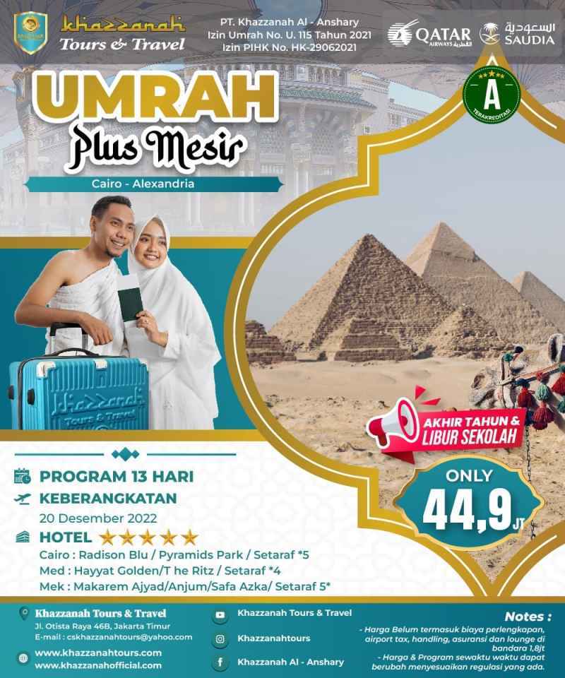 Jual UMRAH PLUS MESIR di Seller Khazzanah Tours & Travel - Bidaracina, Kota Jakarta Timur | Blibli
