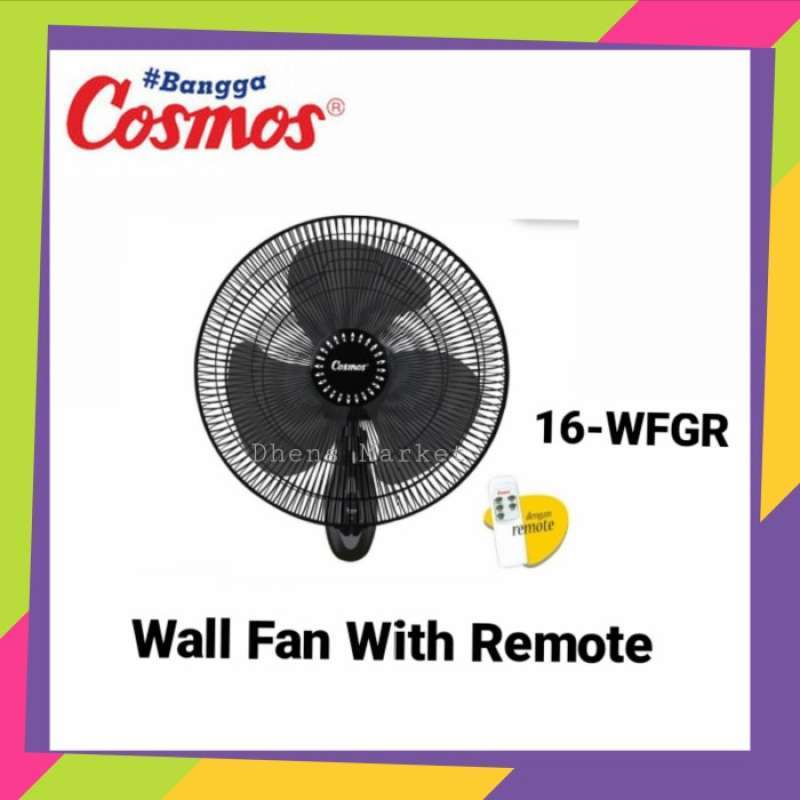 Jual Cosmos 16-WFGR Wall Fan Kipas Angin Dinding 16 Inch + Remote ...