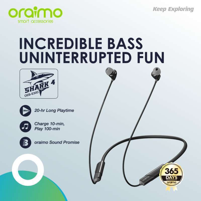 Promo Oraimo Shark 4 Bluetooth Wireless Headset - OEB-E30D Diskon 36% ...