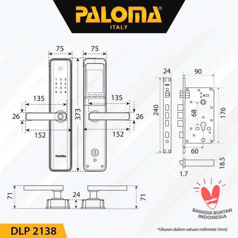 Promo PALOMA DLP 2138 Smart Digital Door Lock Camera Viewer Kunci Pintu ...