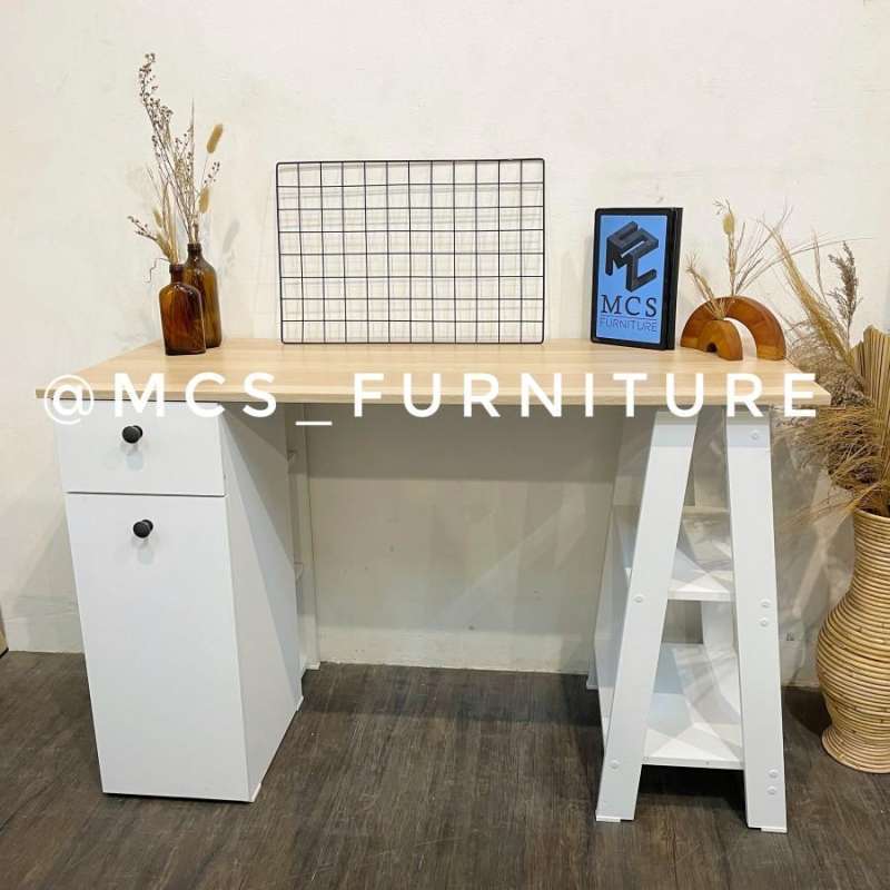 Promo Meja Belajar Kantor Komputer Estetik Mebel MCS Furniture Semarang ...
