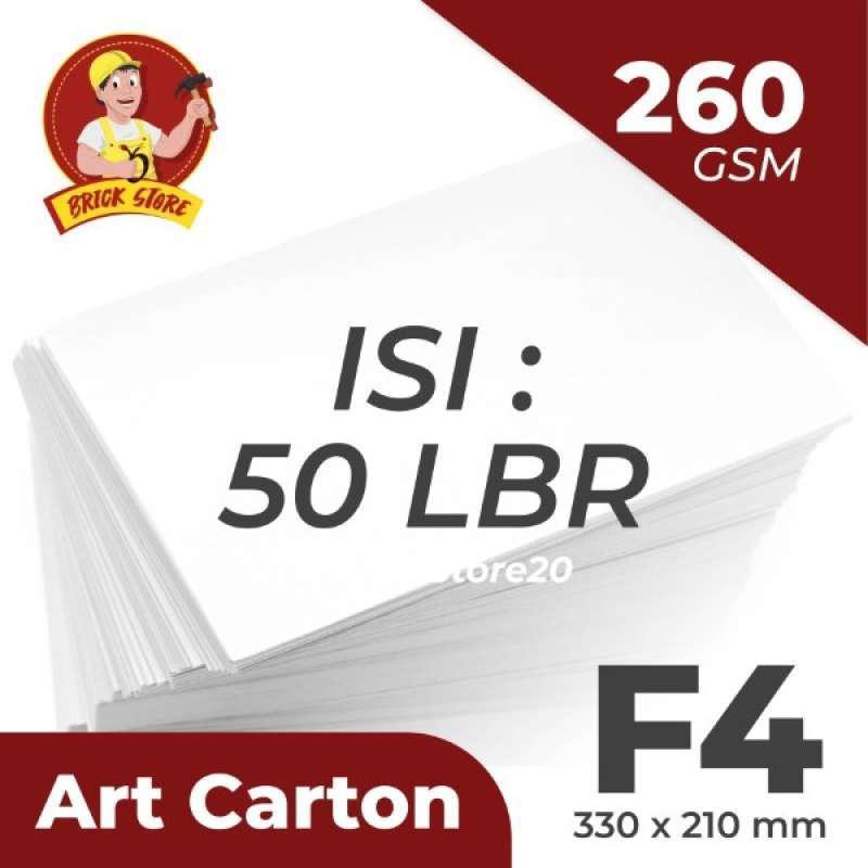 Jual Kertas Art Carton A4 F4 260 gram isi 50 lembar 260gsm 260gr di ...