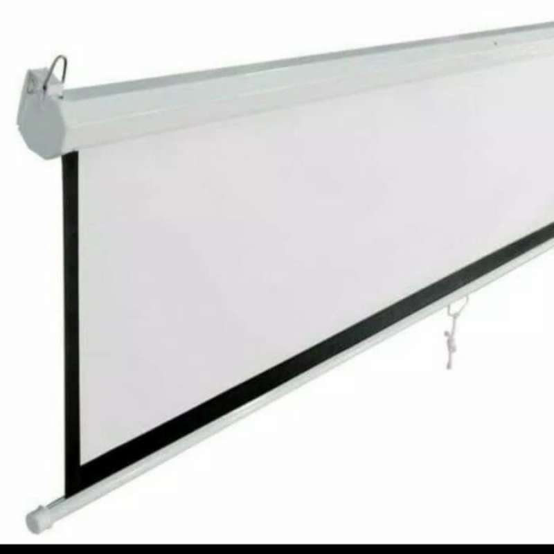 Jual layar screen projektor 70 / Layar proyektor manual 70 - putih di ...