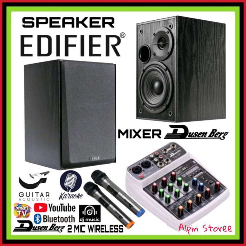 Promo Paket Mixer Speaker Aktif Monitor,dj Musik,karaoke 2 Mic Wireless ...