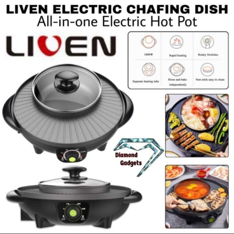 Jual LIVEN ELECTRIC CHAFING DISH - all in one hot pot griler di Seller ...